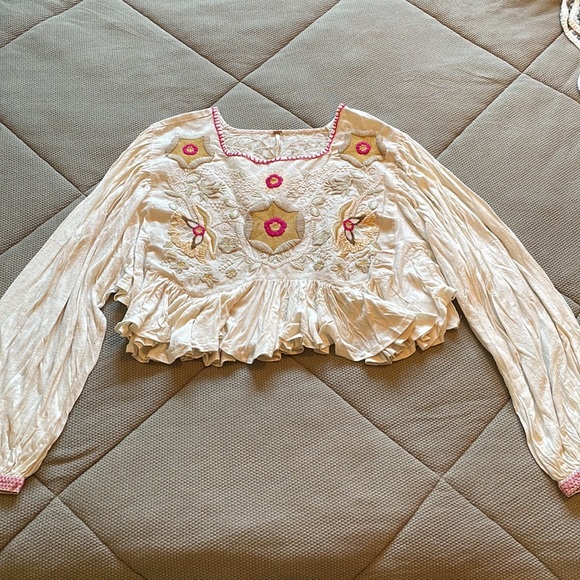 Free People | Tops | Nwt Free People Boho Flowy Balloon Sleeve ...